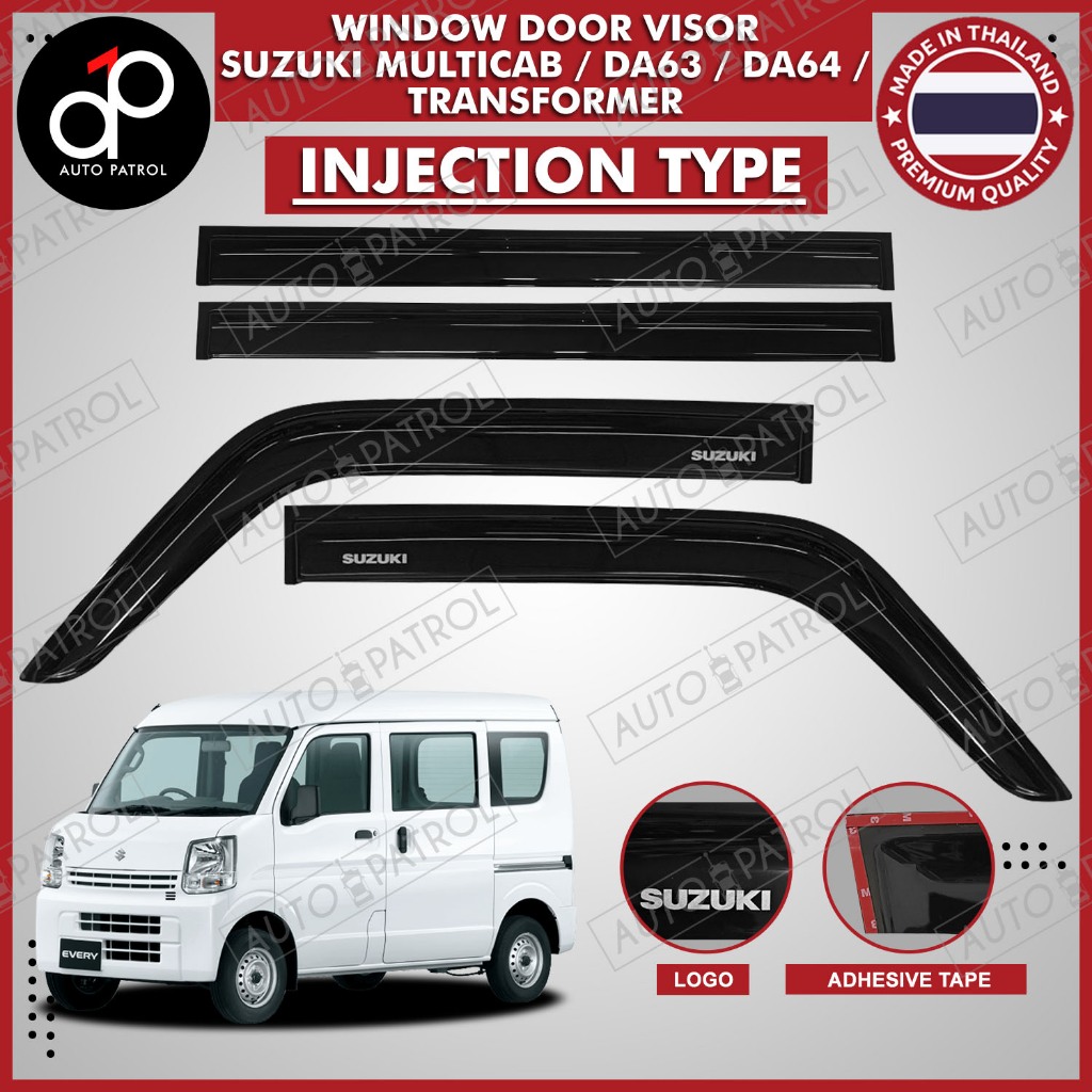 SUZUKI MULTICAB/DA63/DA64/TRANSFORMER Window Door Rain Visor Black ...