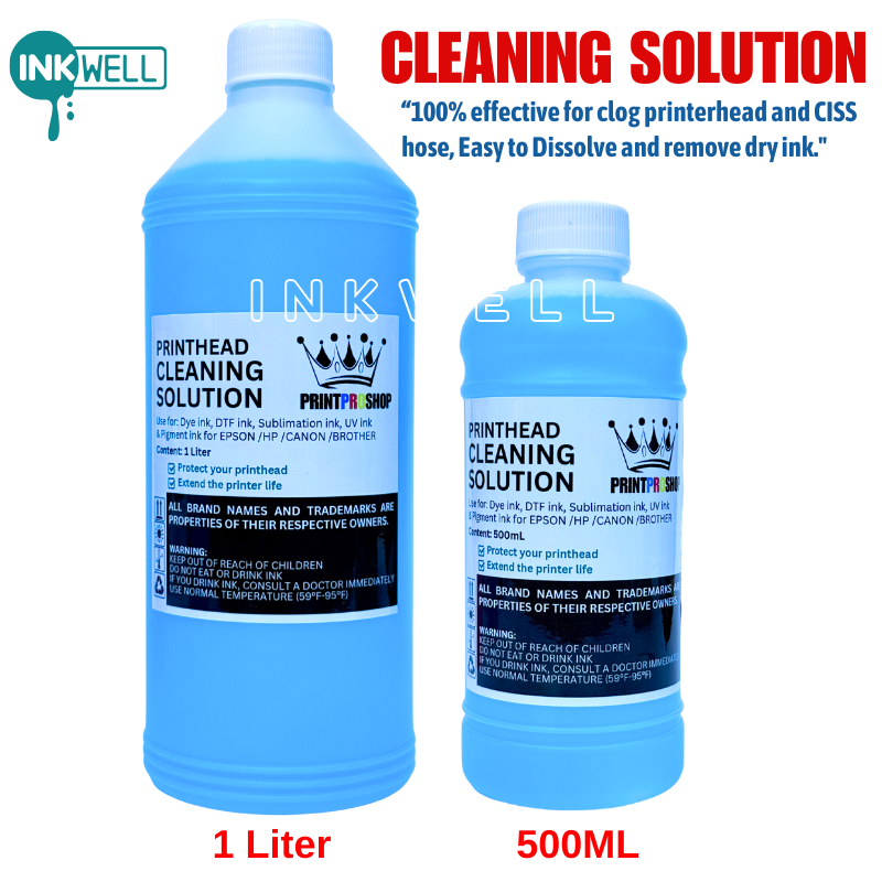 1 Liter Printhead Cleaning Solution 500ml Blue for HP Epson Canon ...