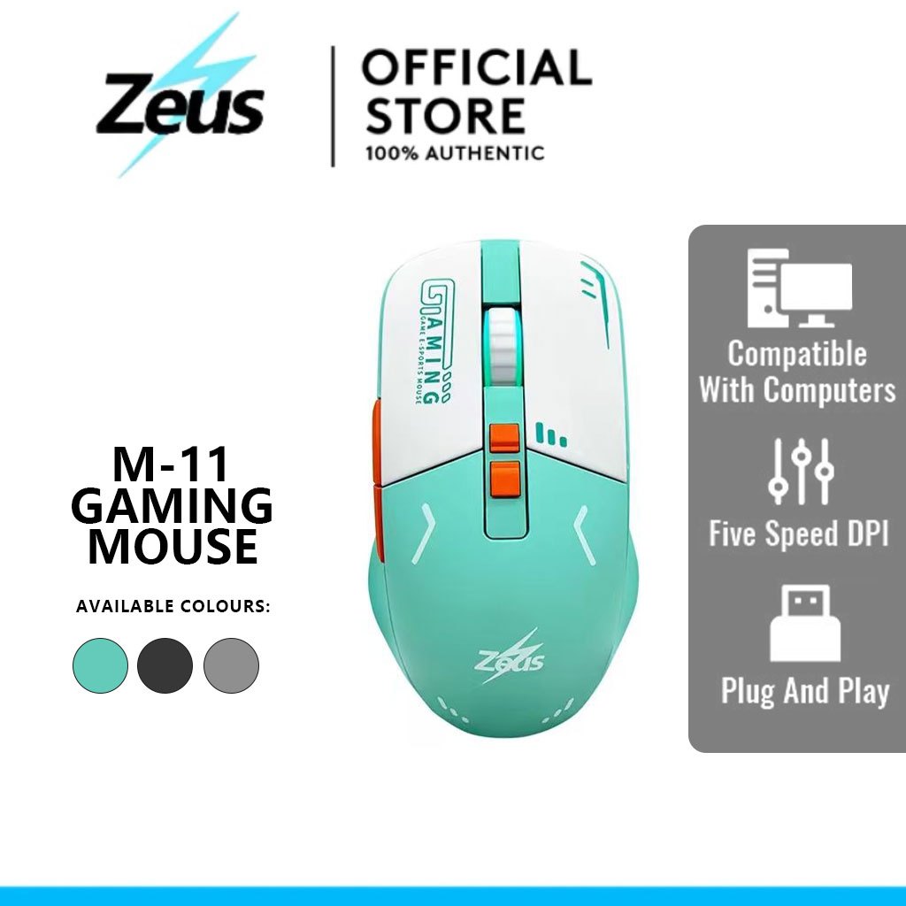 Zeus M-11 Mechanical Feel Wireless Mouse 2.4G Meka Style Rechargeable ...