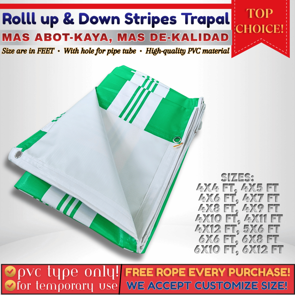 LONA TRAPAL STRIPE ROLL UP WITH FREE ROPE | MAKAPAL PWDE PO CUZTOMIZED ...