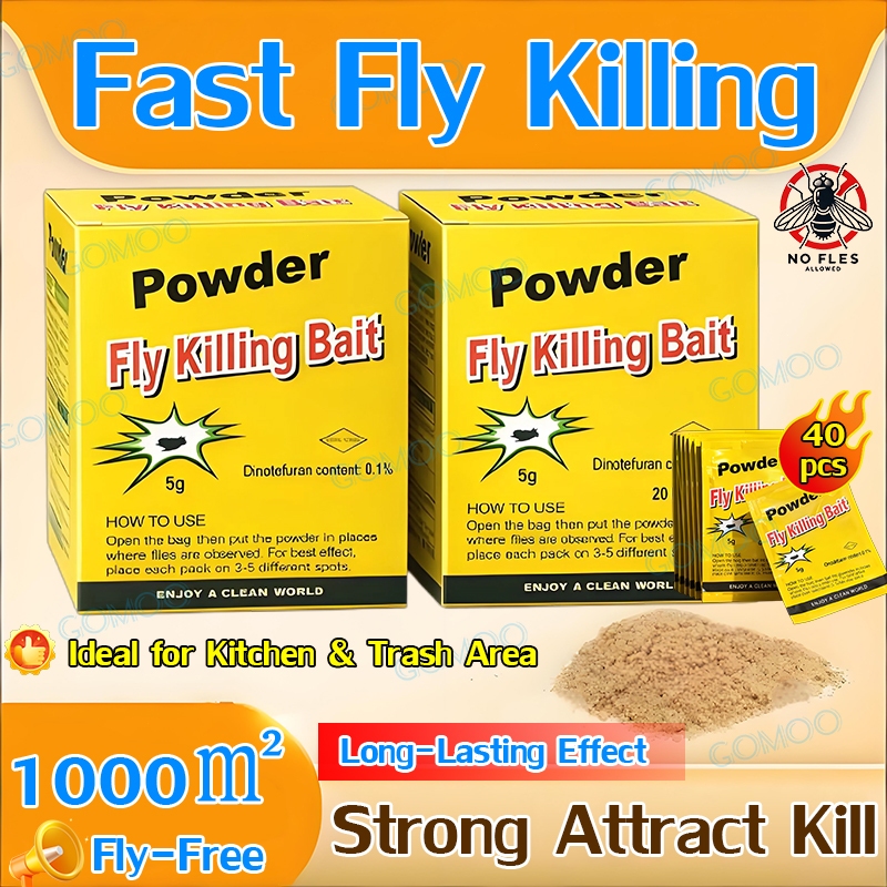 GOMOO - Fly Bait Powder 40pcs Powerful Fly Kill Fly Killer Powder Fly ...