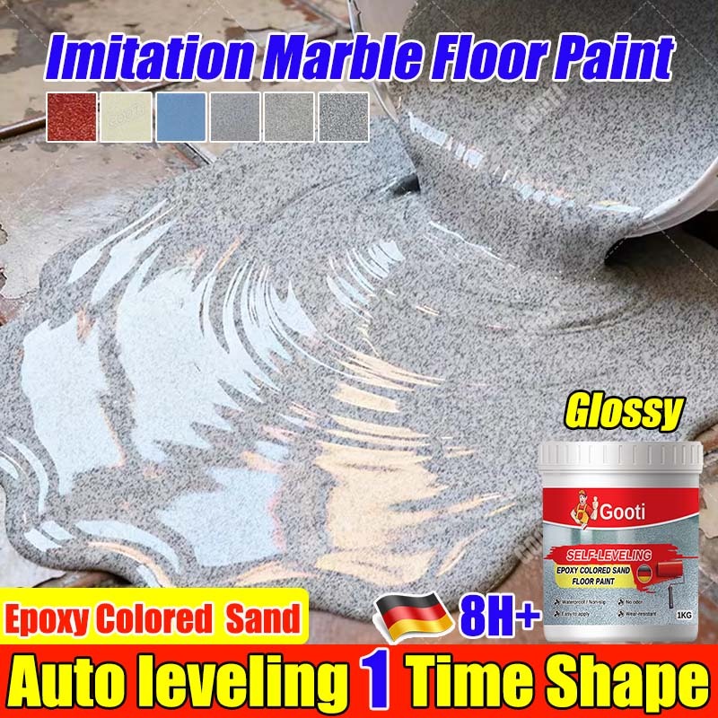 High Gloss Epoxy Resin Colored Sand Floor Paint Self Leveling ...