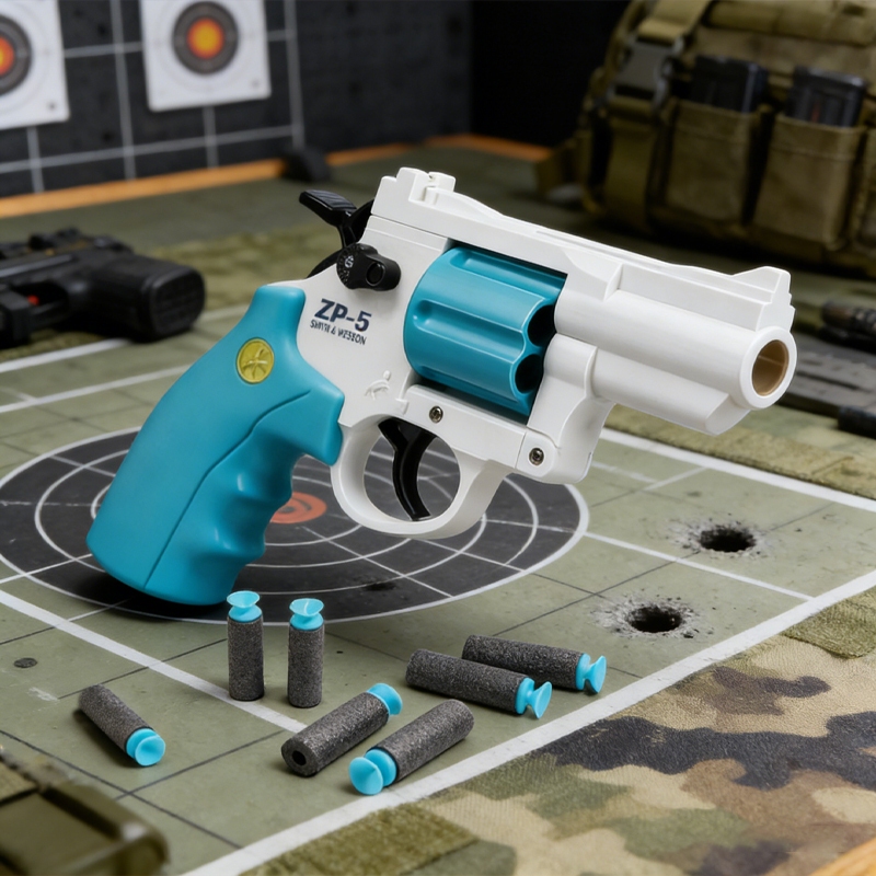 ZP-5 Revolver Soft Bullet Launchable Boys Simulation Toy Repeating ...