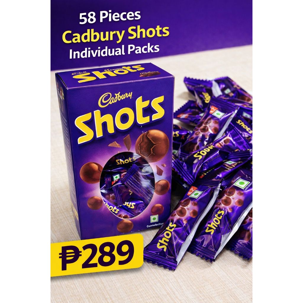 Cadbury Shots Chocolate – Individual Packs 58pcs | 3.2g serve | 1BOX ...