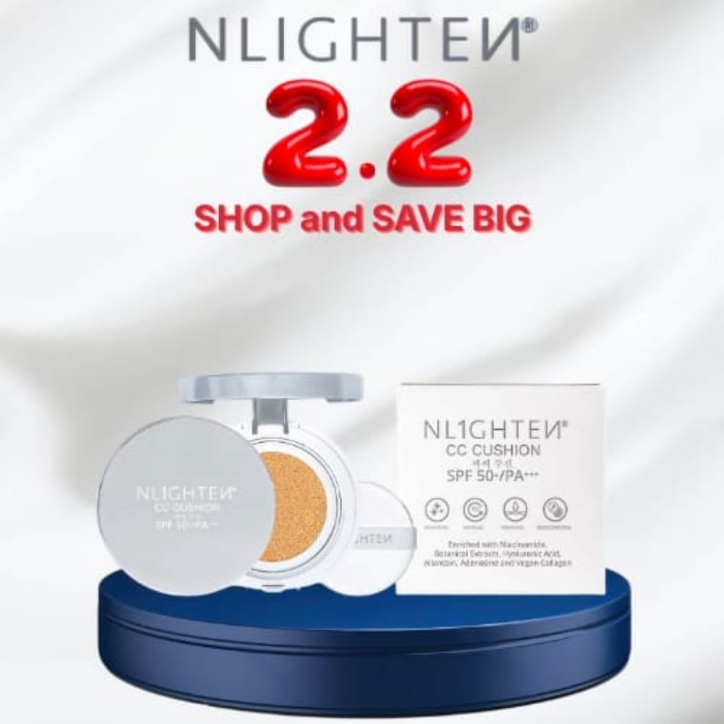 NLIGHTEN CC Cushion with SPF 50+ PA+++ Niacinamide, Hyaluronic Acid ...