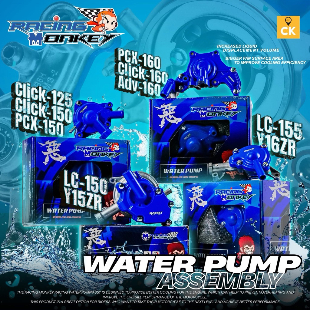 RACING MONKEY WATER PUMP ASSY NMAX AEROX SNIPER CLICK PCX ADV | Shopee ...