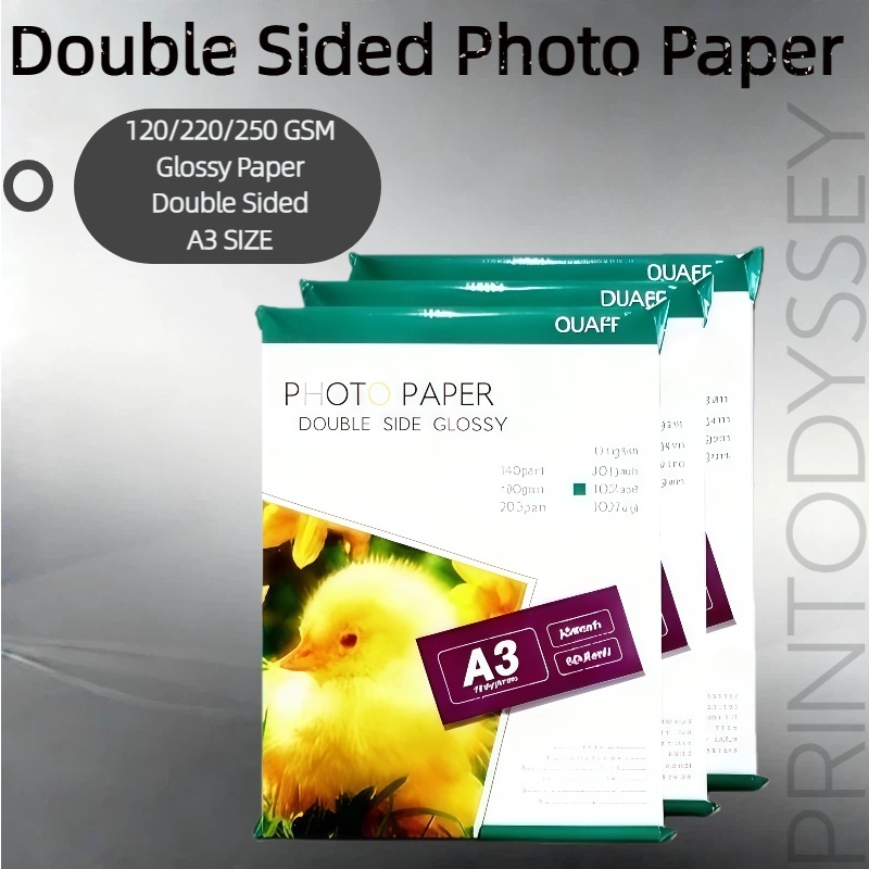 QUAFF Double Sided Glossy Photo paper A3 Size (50sheets/pack) | Shopee ...