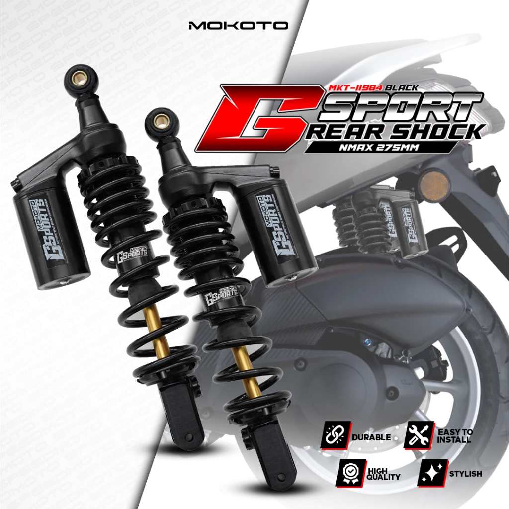 MOKOTO NMAX V2 V3 G-SPORT REAR SHOCK WITH BASO 305MM / 275MM REAR SHOCK ...