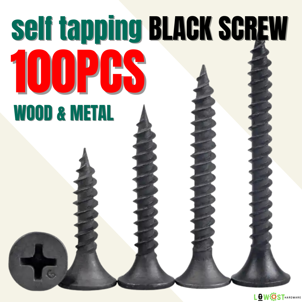 Black Screw self tapping screw for wood and metal M3.5 3/4–3 Inch sold ...