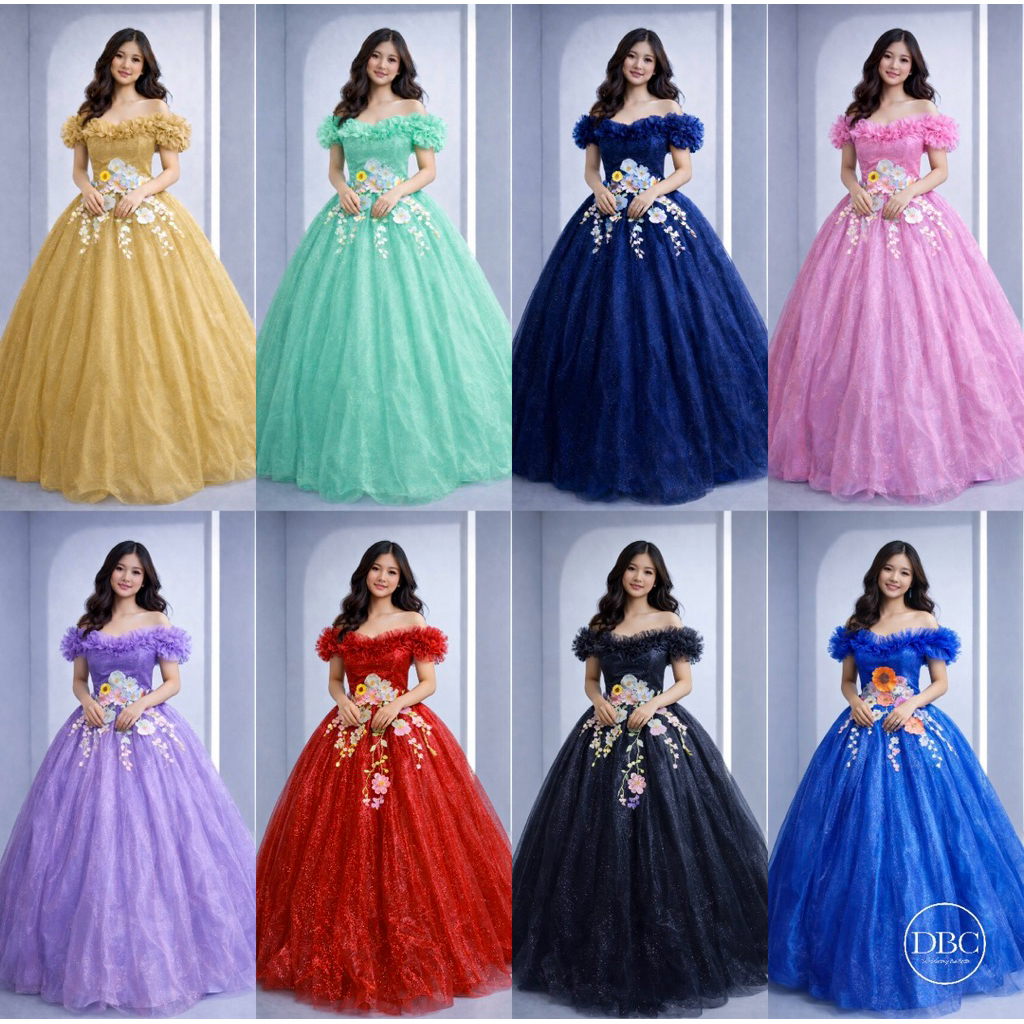 ELEGANT BALL GOWNS FOR JS PROM AND DEBUT WITH GALAXY TULLE AND 3D PATCH ...