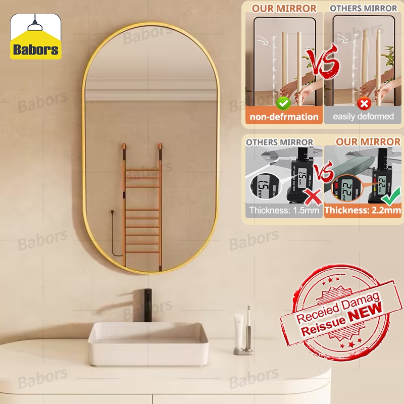 Arch Bathroom Mirror Dressing Table Mirror Non Perforated Wall Mounted ...