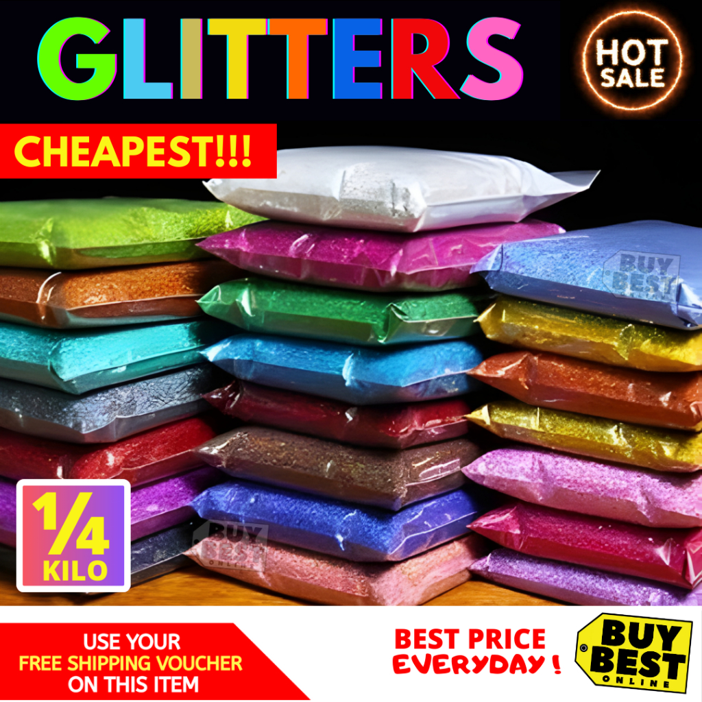 Glitter Powder Washable Non-Toxic | 15+ Colors Craft Art | 250g Pack ...