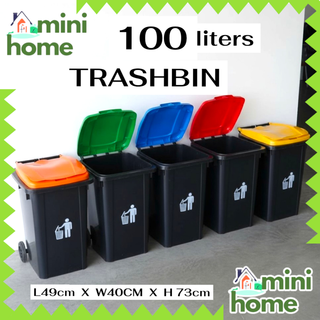 100 liters & 80 liters TRASHBIN with wheels and cover basurahan OROCAN ...