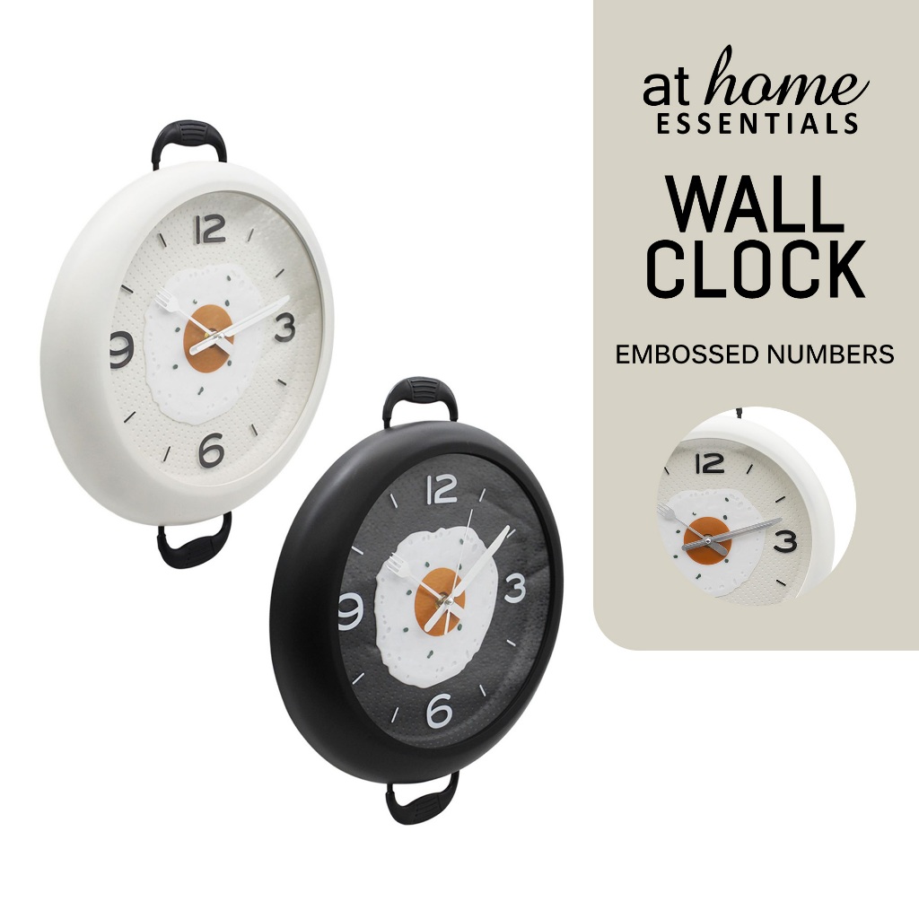 AT HOME Clock Essential Kitchen Pan Egg Wall Clock Design 12 Inches ...