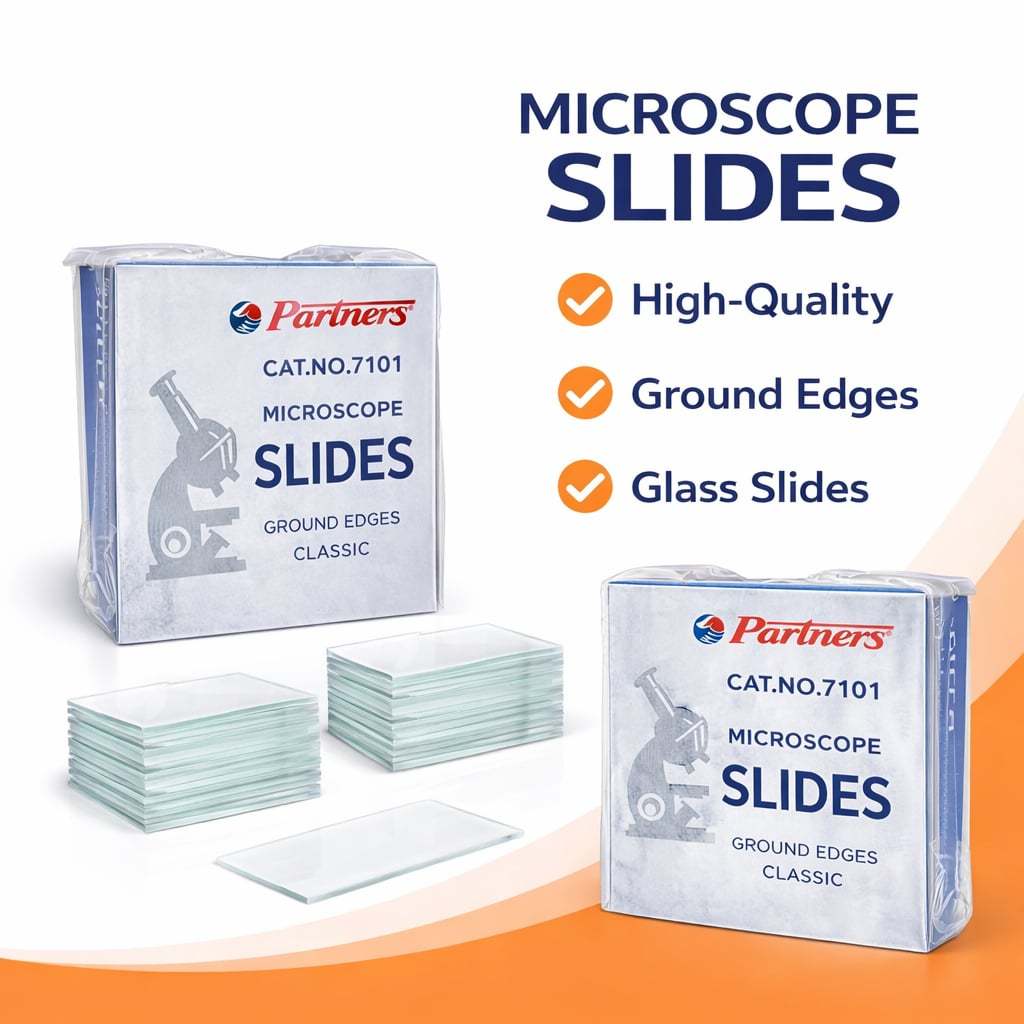 Partners Plain & Frosted Glass Microscope Slides | 72 Pcs | 1 Box ...