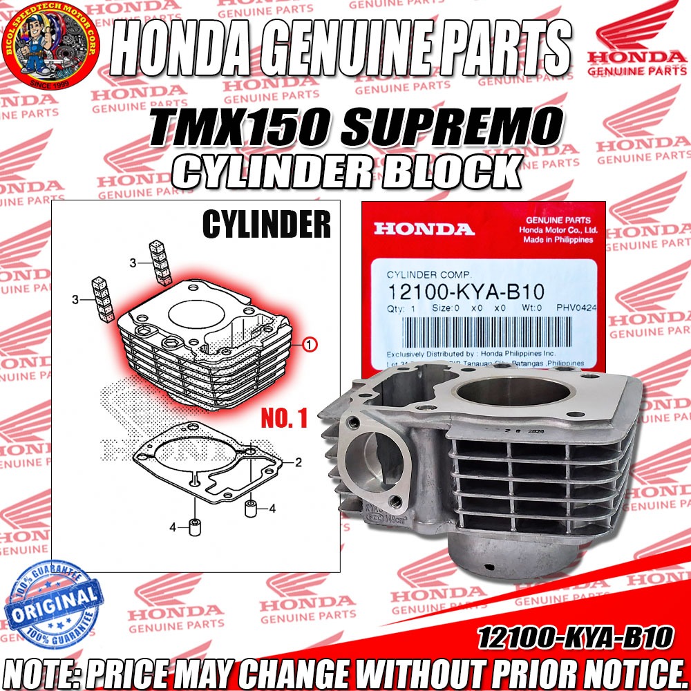 TMX 150 SUPREMO CYLINDER BLOCK (HPI) (GENUINE: 12100-KYA-B10) | Shopee ...