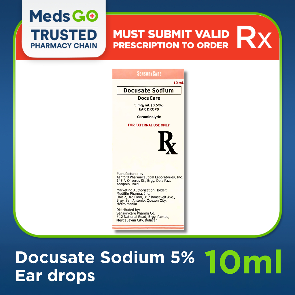 RX: DOCUCARE Docusate Sodium 0.5% Ear Drops 10mL | Shopee Philippines