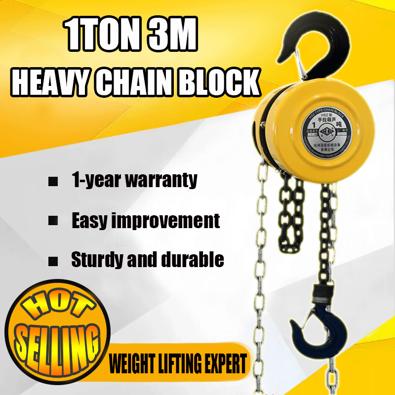 Industrial Grade Chain Block (1T | 2T | 3T | 5T x 3M |6M |9 |12 Meters ...