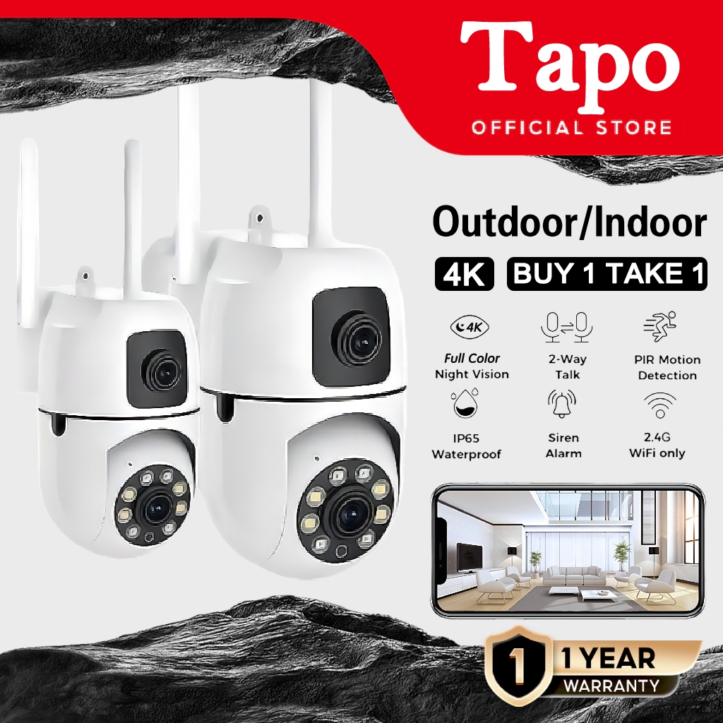 TAPO CCTV Camera HD Dual Lens 50MP WIFI Conect Smart Home Waterproof ...