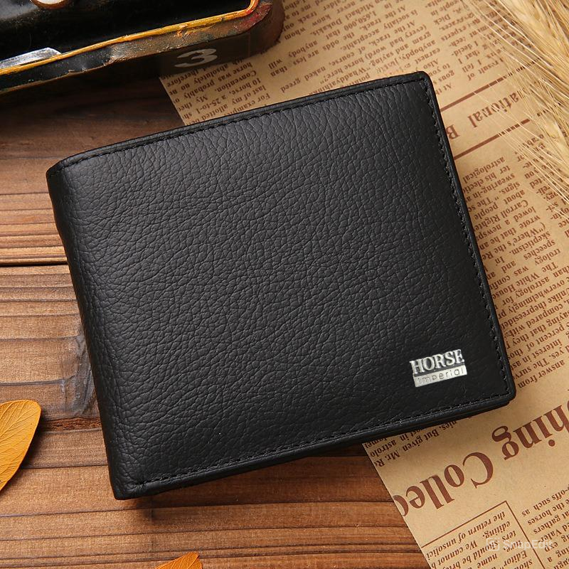 BEST GIFT WITH BOX Hot Selling Short Men's Wallet Genuine Leather ...