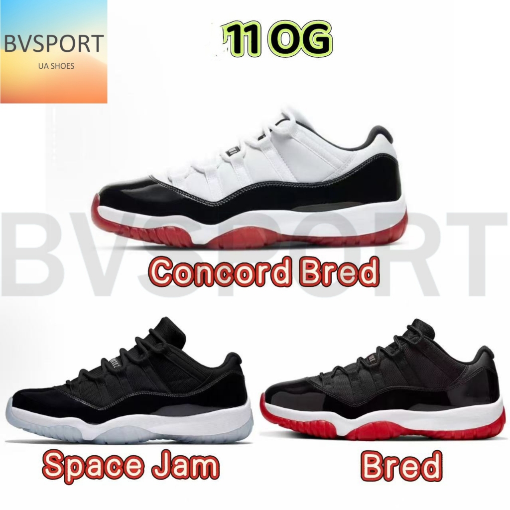 BVSPORT UA Basketball Shoes 11 Low Concord Bred Space Jam Retro Lowcut ...