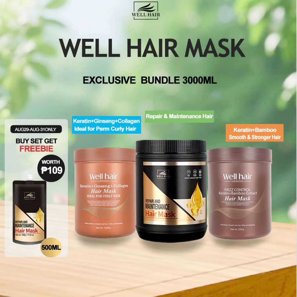 WELL HAIR Maintenance Hair Mask 1000g Care Hair Damage Repair Silky ...