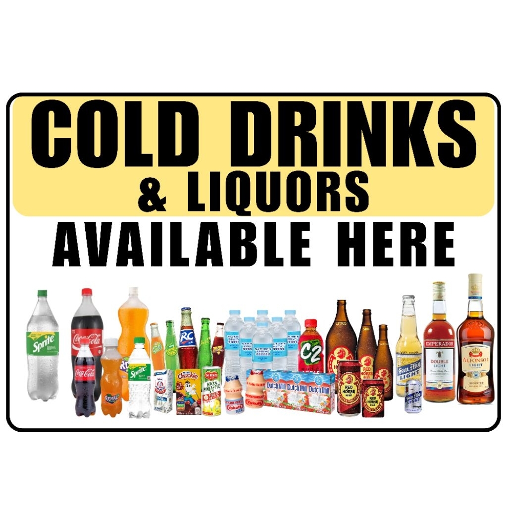 Cold Drinks Available Here Signage Laminated A4 A5 size | Shopee ...