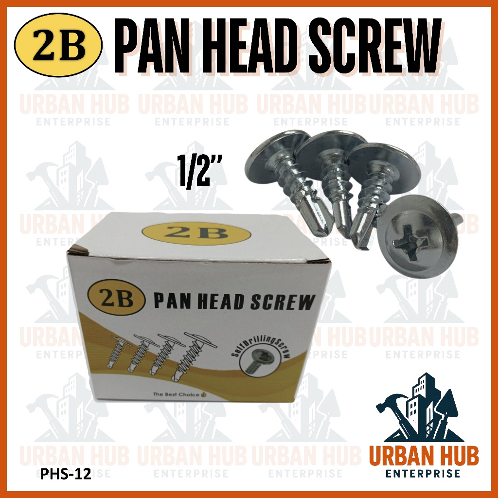 2B Pan Head Screw 100pcs 1/2" Urban Hub Enterprise PHS-12 | Shopee ...
