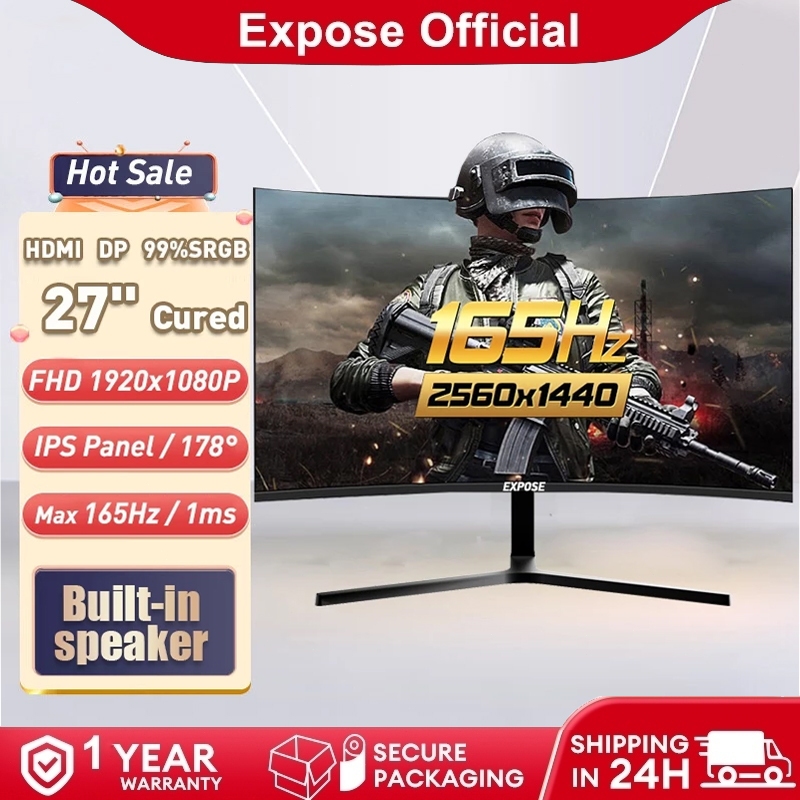 Expose Gaming Monitor 24 Inch curved Pc Monitor Desktop computer 27 ...