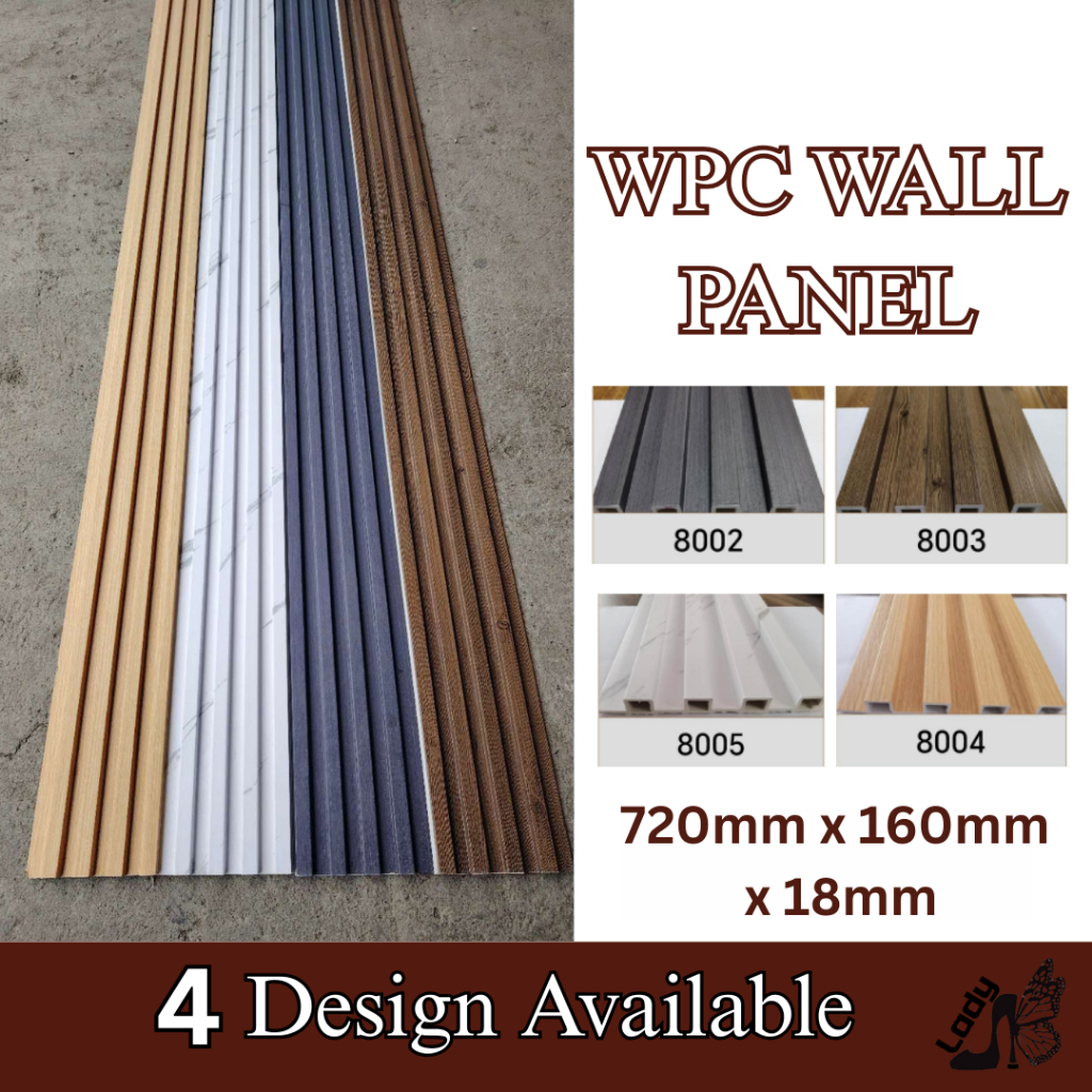 LADY 720mmx160mmx18mm WPC Wall Panel Solid Wood Fluted Board Grille ...