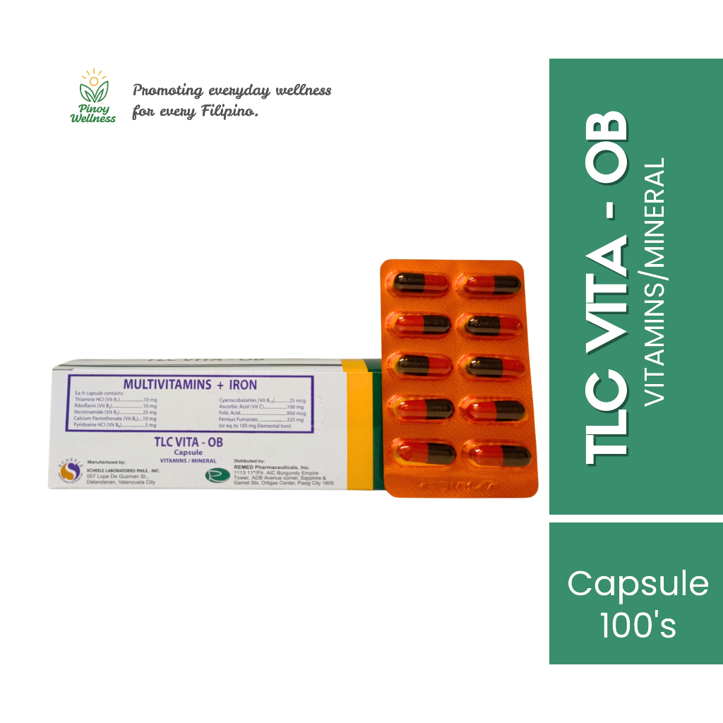 TLC VITA OB | PRENATAL-POSTNATAL VITAMIN W/ FOLIC ACID, IRON, MULTIVITAMINS (100 CAPSULES ...