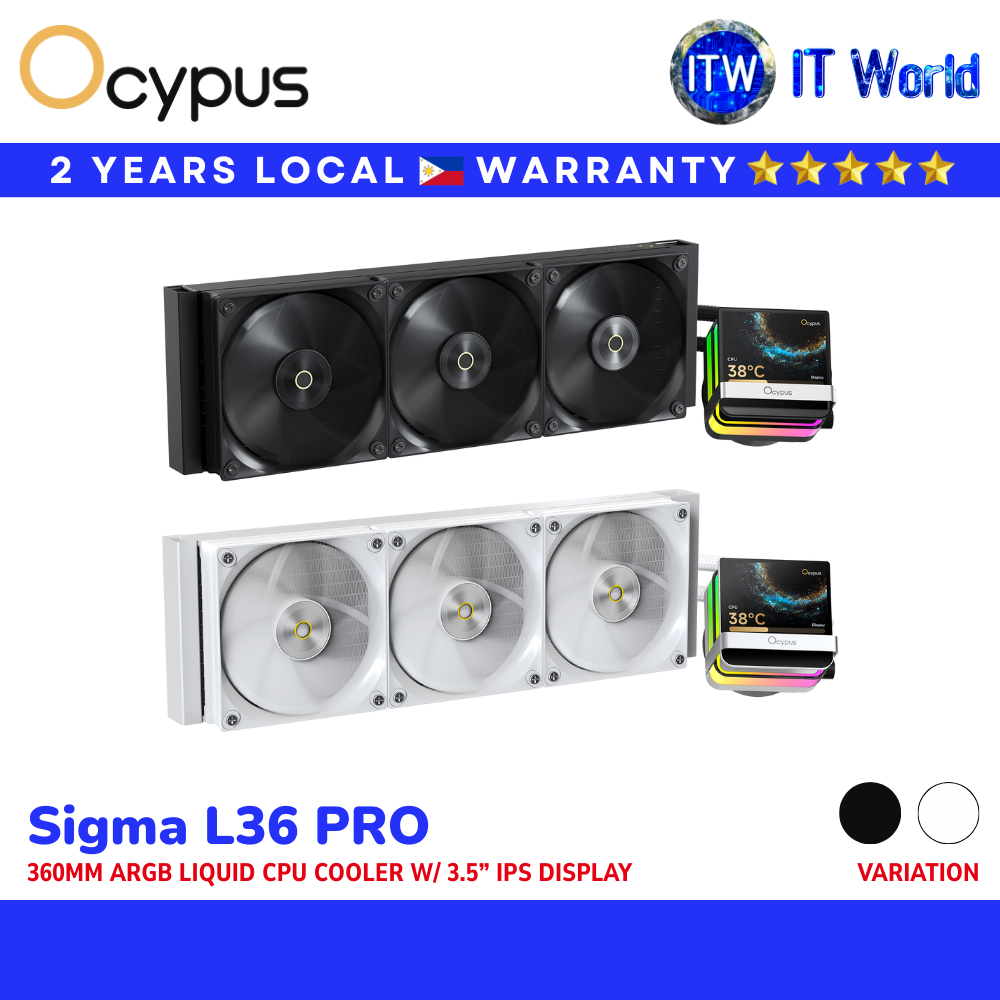 Ocypus Sigma L36 PRO | 360mm ARGB Liquid CPU Cooler w/ 3.5” IPS Display ...