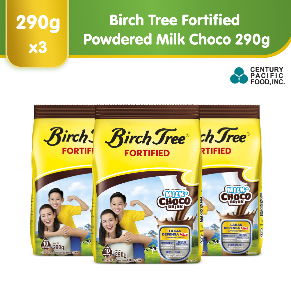 Birch Tree Fortified Powdered Milk Choco 290g Pack of 3 - Rich and ...