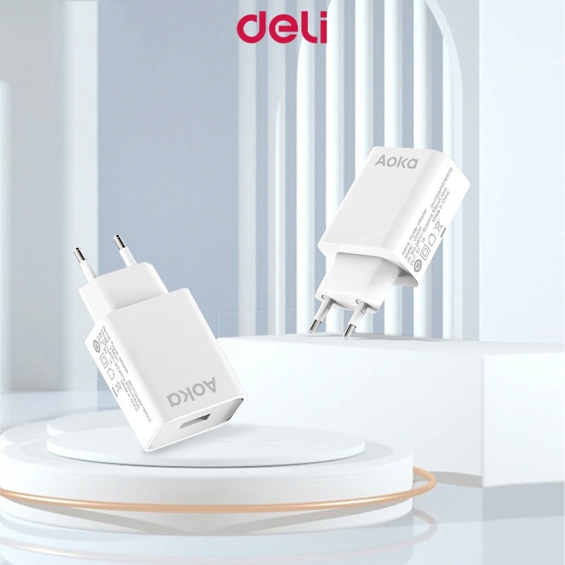 Deli 5W/20W European Standard Charger Power Adapter With USB-A Type-C ...