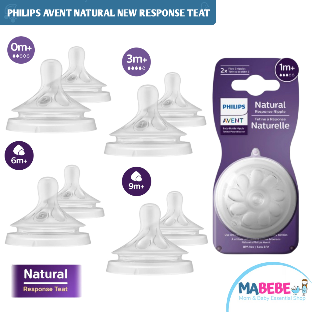 MABEBESHOP Natural New Response Teat Newborn to Grown Up Flow Teat ...