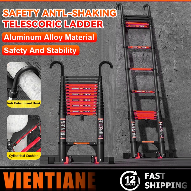 New Telescopic Ladder Foldable Aluminum heavy duty steel ladder load ...