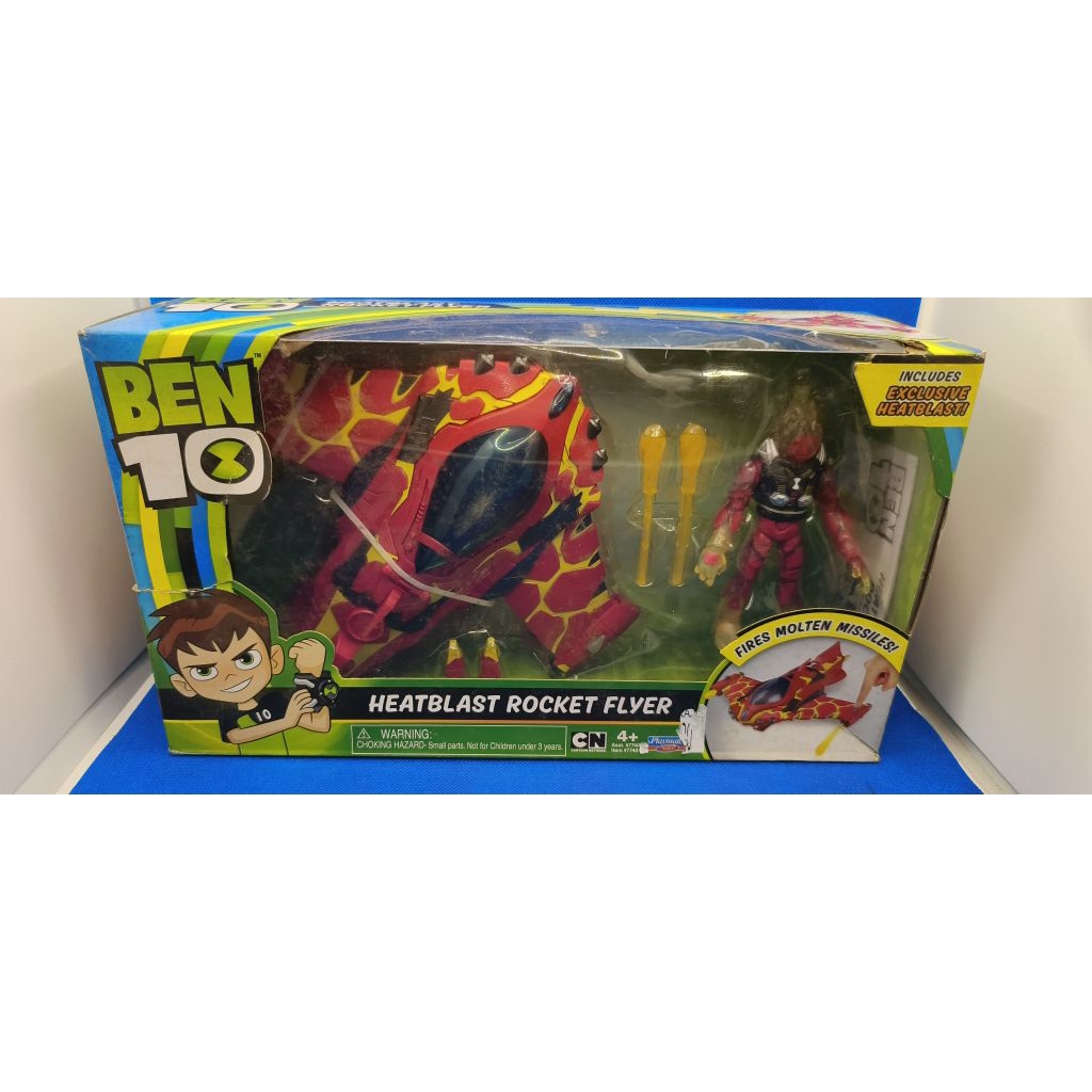 Playmates Cartoon Network Ben 10 Figure Heat blast rocket flyet with ...