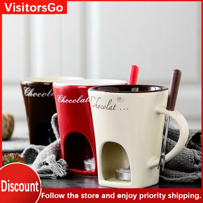 Ceramic hot pot - a creative dessert fork candle heater stove pot Mug ...