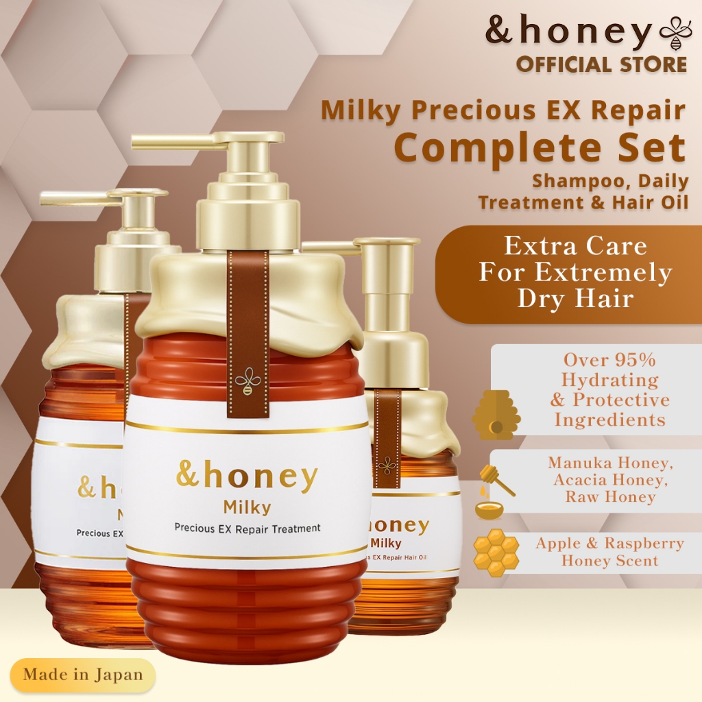 [BUNDLE] &Honey Milky Precious Ex Repair Complete Set - Shampoo ...