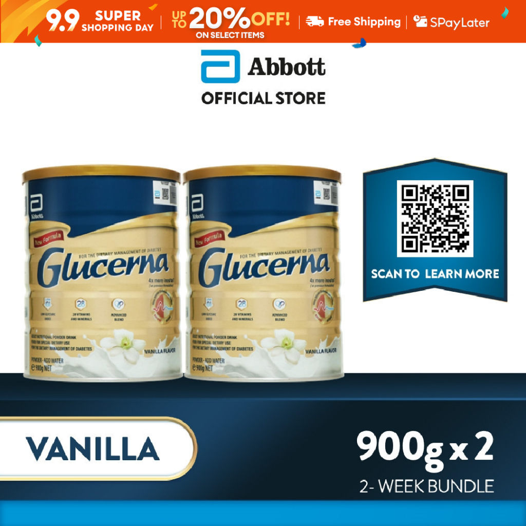 Glucerna Vanilla 900g Bundle of 2 for Diabetic Nutrition Powder Milk ...