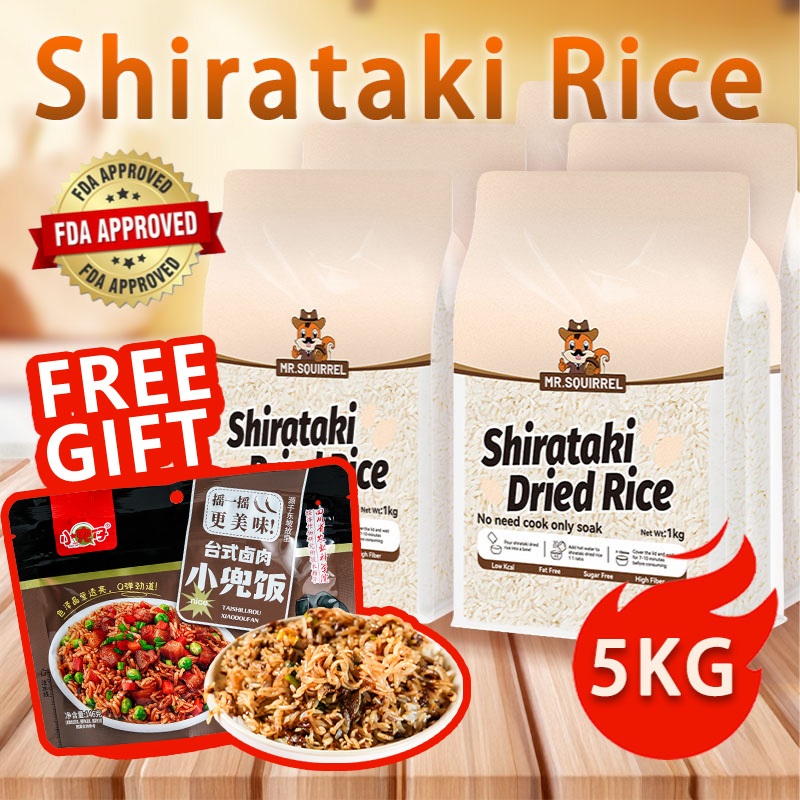 【Free Gift】Mr.Squirrel Dried Shirataki Rice 1kg 2kg 5kg (Low Carb ...