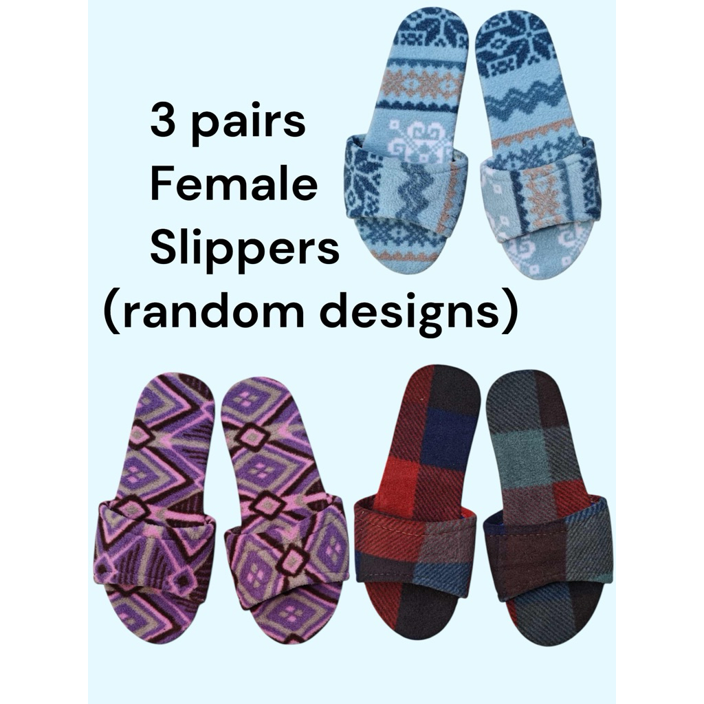 3 pairs Indoor House Slippers For Male/Female (Random Designs) Tsinelas ...