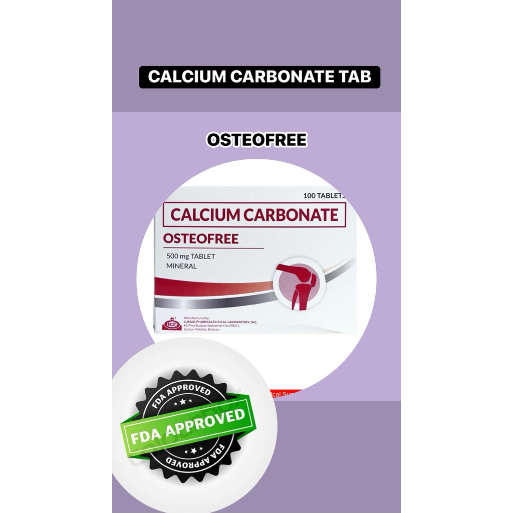 OSTEOFREE (CALCIUM CARBONATE) 500MG TABLET 100’s | Shopee Philippines