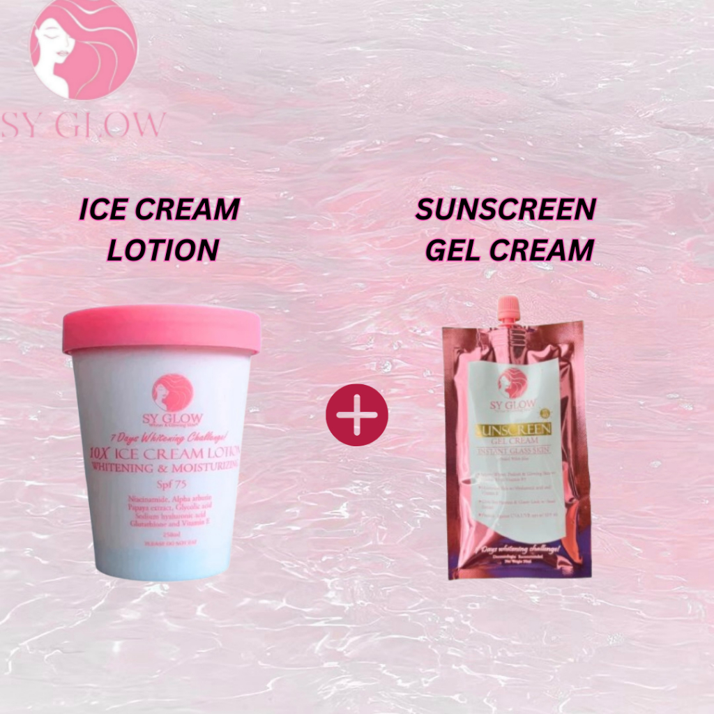 SY GLOW---- ICE CREAM LOTION+SUNSCREEN GEL CREAM (DAVAO) | Shopee ...