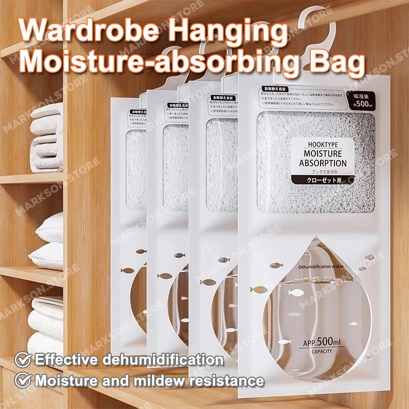 Closet Hanging Moisture Absorber Bags Anti-Mold Desiccant Packets ...