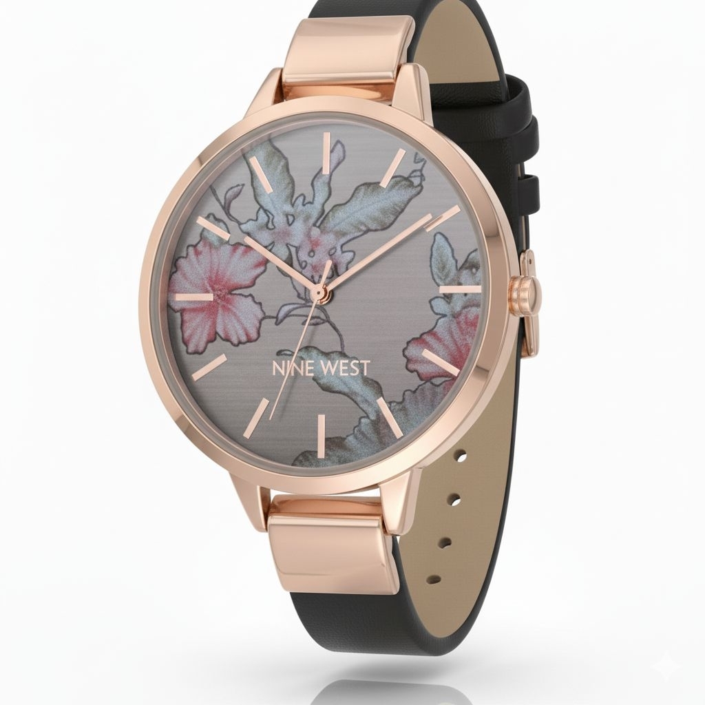 Nine West Women's Floral Dial Strap Watch | Shopee Philippines