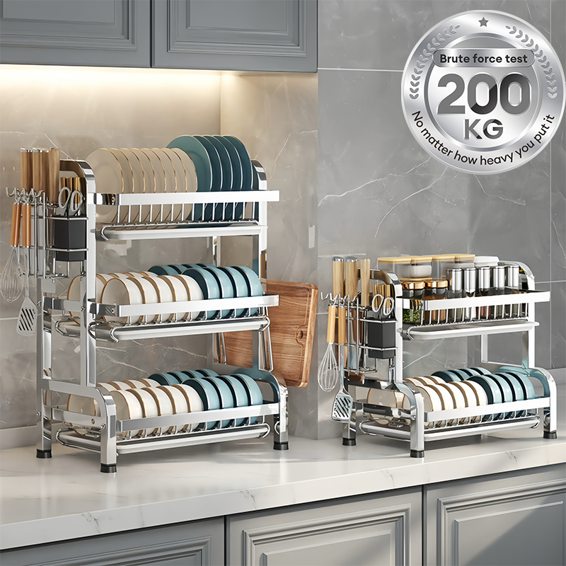 2/3 Layers Stainless Dish Drying Rack Plate Organizerl Dish Rack Plate ...