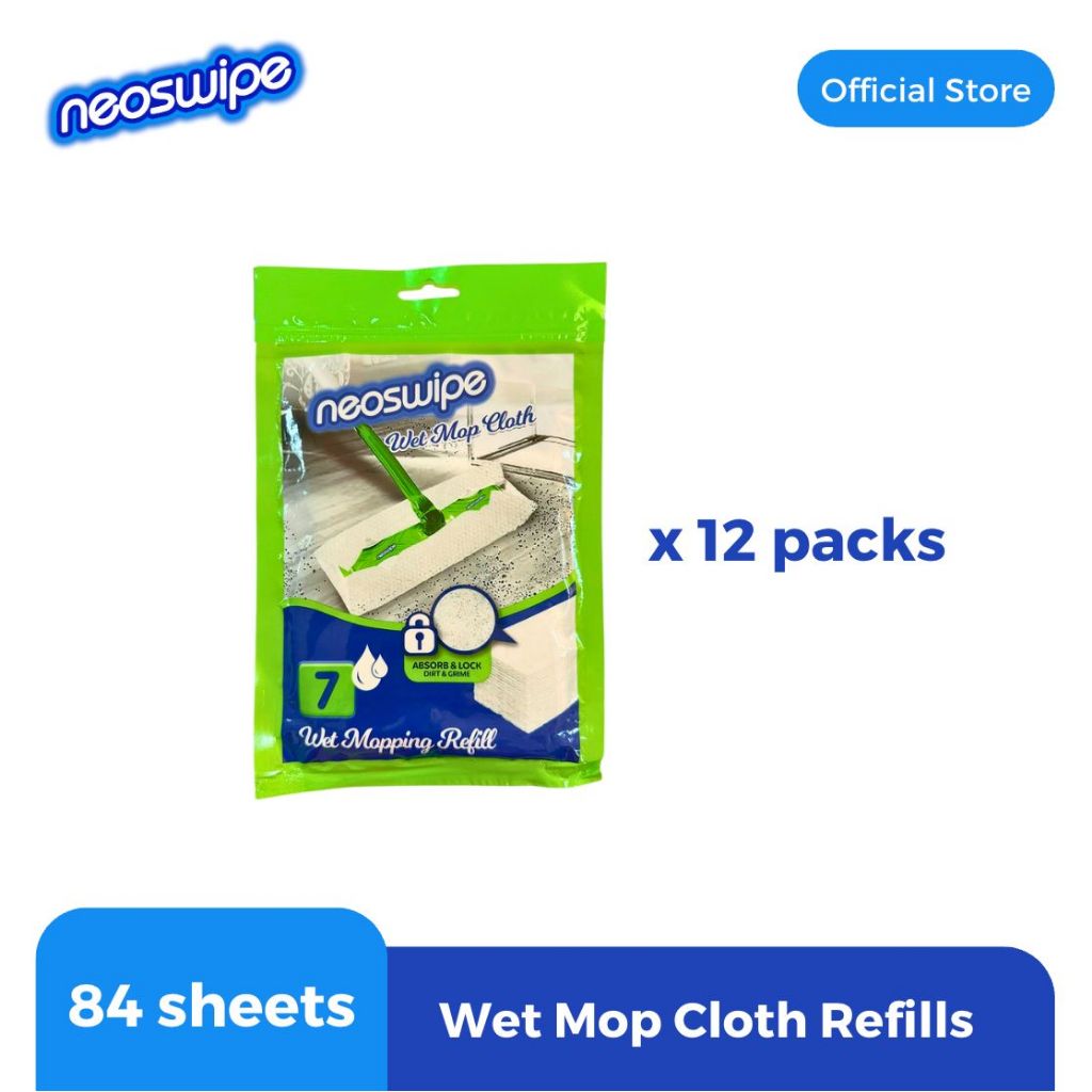 Neoswipe Wet Mop Cloth 7s - 12 Refills (84 Sheets) | Shopee Philippines