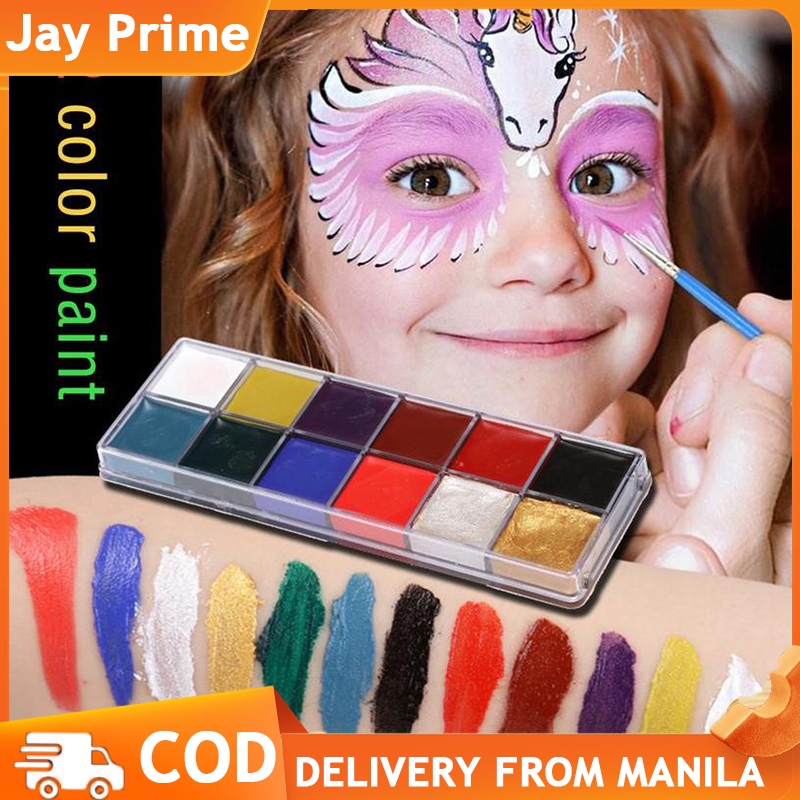 Face Body Oil Painting Paint Set 12 Colors Body Face Paint Makeup ...