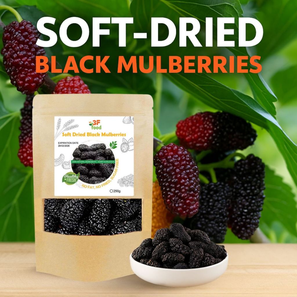 Soft-Dried Black Mulberries 100% Organic | Healthy Snack | No Sugar ...
